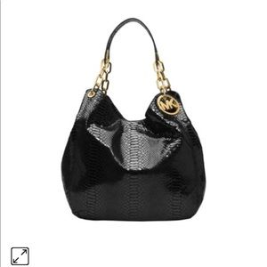 Michael Kors | Bags | Michael Kors Black Patent Python Hobo | Poshmark